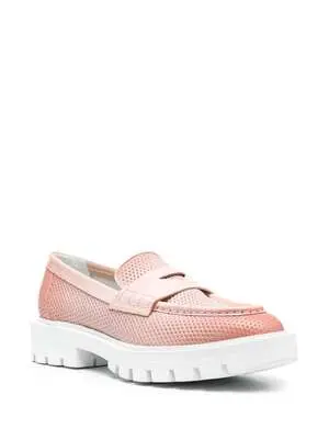 Santoni Leather Penny Loafers