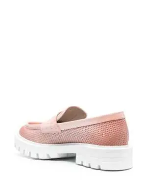Santoni Leather Penny Loafers