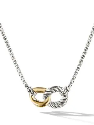 David Yurman 18kt Yellow Gold And Sterling Belmont Curb Link Necklace