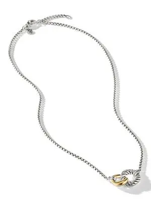 David Yurman 18kt Yellow Gold And Sterling Belmont Curb Link Necklace