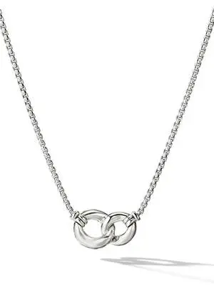 David Yurman 18kt Yellow Gold And Sterling Belmont Curb Link Necklace