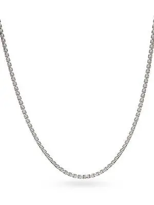 David Yurman 14kt Yellow Gold And Sterling Box Chain Necklace - Silver