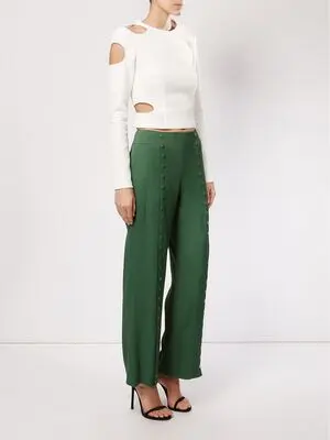 Rosie Assoulin Studded Wide Leg Trousers