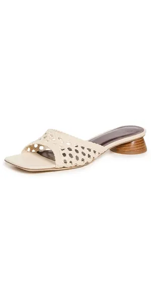Staud Simone Crochet Block Heel Sandals
