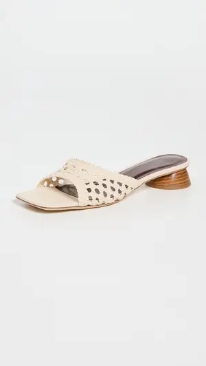Staud Simone Crochet Block Heel Sandals