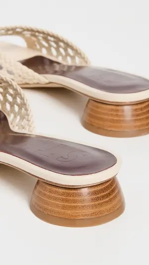 Staud Simone Crochet Block Heel Sandals