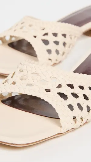 Staud Simone Crochet Block Heel Sandals