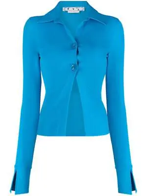 Off-White Sleek Long-sleeved Shirt - Blue