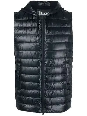 Herno Padded Hooded Gilet - Blue