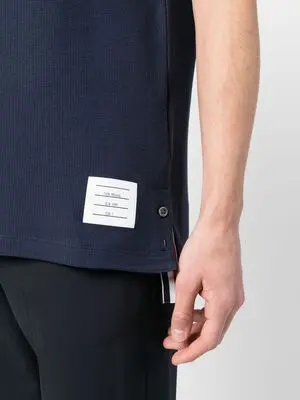 Thom Browne Tri-colour Striped Knit T-shirt - Blue
