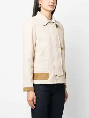 FAY Fitted Jacket With Contrasting Trim - Neutrals