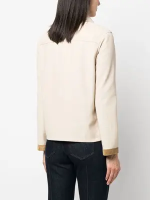 FAY Fitted Jacket With Contrasting Trim - Neutrals