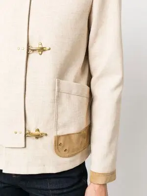 FAY Fitted Jacket With Contrasting Trim - Neutrals