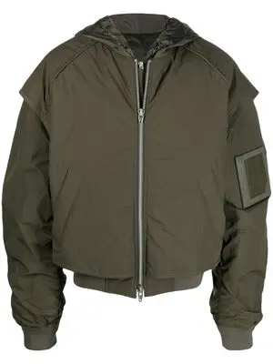 JUUN.J Logo-appliqué Bomber Jacket - Green