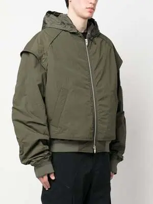 JUUN.J Logo-appliqué Bomber Jacket - Green