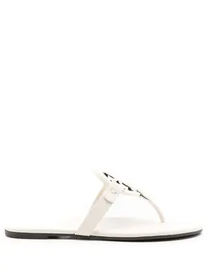 Tory Burch Miller Logo-plaque Sandals White