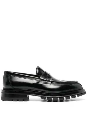 Santoni Lug-sole Leather Loafers