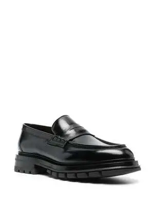 Santoni Lug-sole Leather Loafers