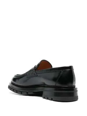Santoni Lug-sole Leather Loafers