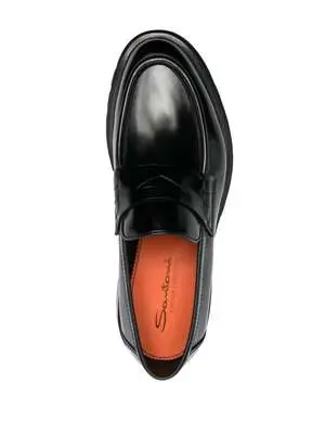 Santoni Lug-sole Leather Loafers