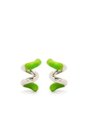 Sunnei Colour-block Wrap Earrings - Silver