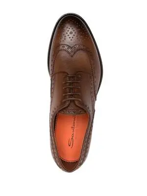 Santoni Leather Derby Shoes
