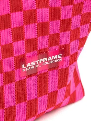 LASTFRAME Checked Intarsia-knit Crossbody Bag