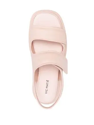 VIC MATIE Touch-strap Leather Sandals - Pink