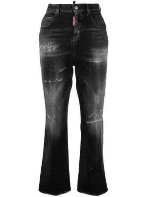 Dsquared2 Distressed Flared Jeans - Black