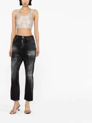 Dsquared2 Distressed Flared Jeans - Black