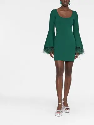 Elie Saab Feather-detailed Knit Dress