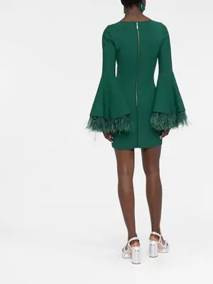 Elie Saab Feather-detailed Knit Dress