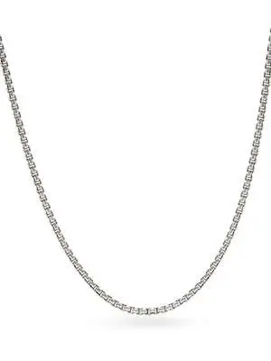 David Yurman 14kt Yellow Gold Box Chain Necklace - Silver