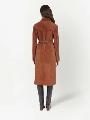 FERRAGAMO Button-front Suede Dress