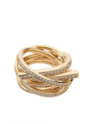 FERRAGAMO Gancini Crystal Ring - Gold