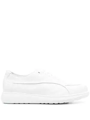 Giorgio Armani Lace-up Low-top Leather Sneakers - White