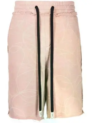 HACULLA. Abstract-print Knee-length Shorts - Pink