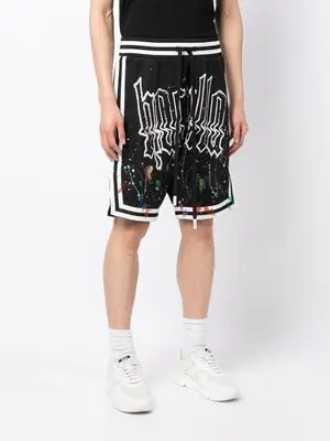 HACULLA. Paint-splatter Logo Shorts - Black