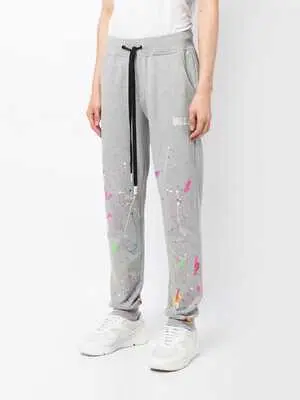HACULLA. Paint-splatter Drawstring Track Pants - Grey