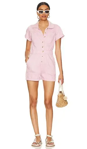 Show Me Your Mumu Cannon Romper - Pink Denim