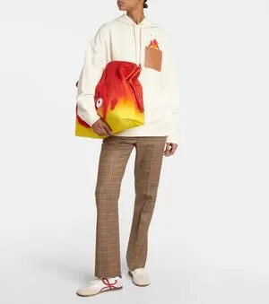 Loewe X Howl's Moving Castle Calcifer Flamenco Large Shearling Shoulder Bag