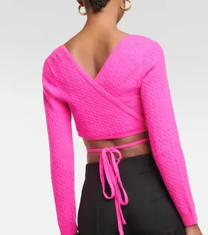 PATOU Cropped Wool And Cashmere Sweater - Pink