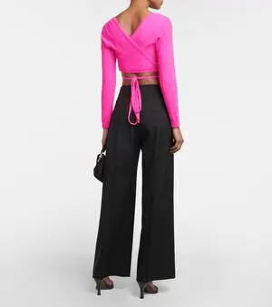 PATOU Cropped Wool And Cashmere Sweater - Pink