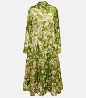Erdem Palmira Floral Midi Dress - Green