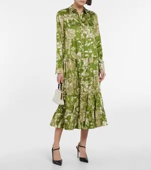 Erdem Palmira Floral Midi Dress - Green