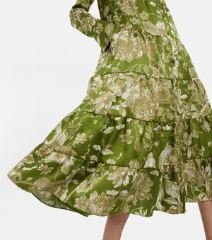 Erdem Palmira Floral Midi Dress - Green