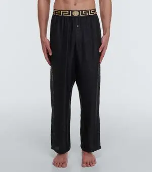 Versace Barocco Silk Twill Pajama Bottoms