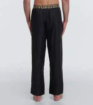Versace Barocco Silk Twill Pajama Bottoms