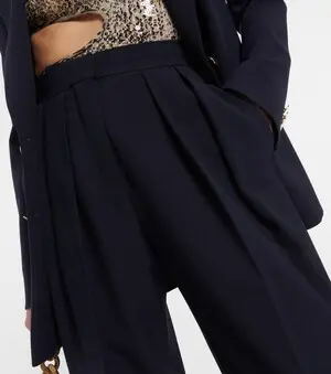 Stella McCartney Pleated High-rise Tapered Trousers - Black