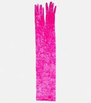 Versace Velvet Gloves - Pink